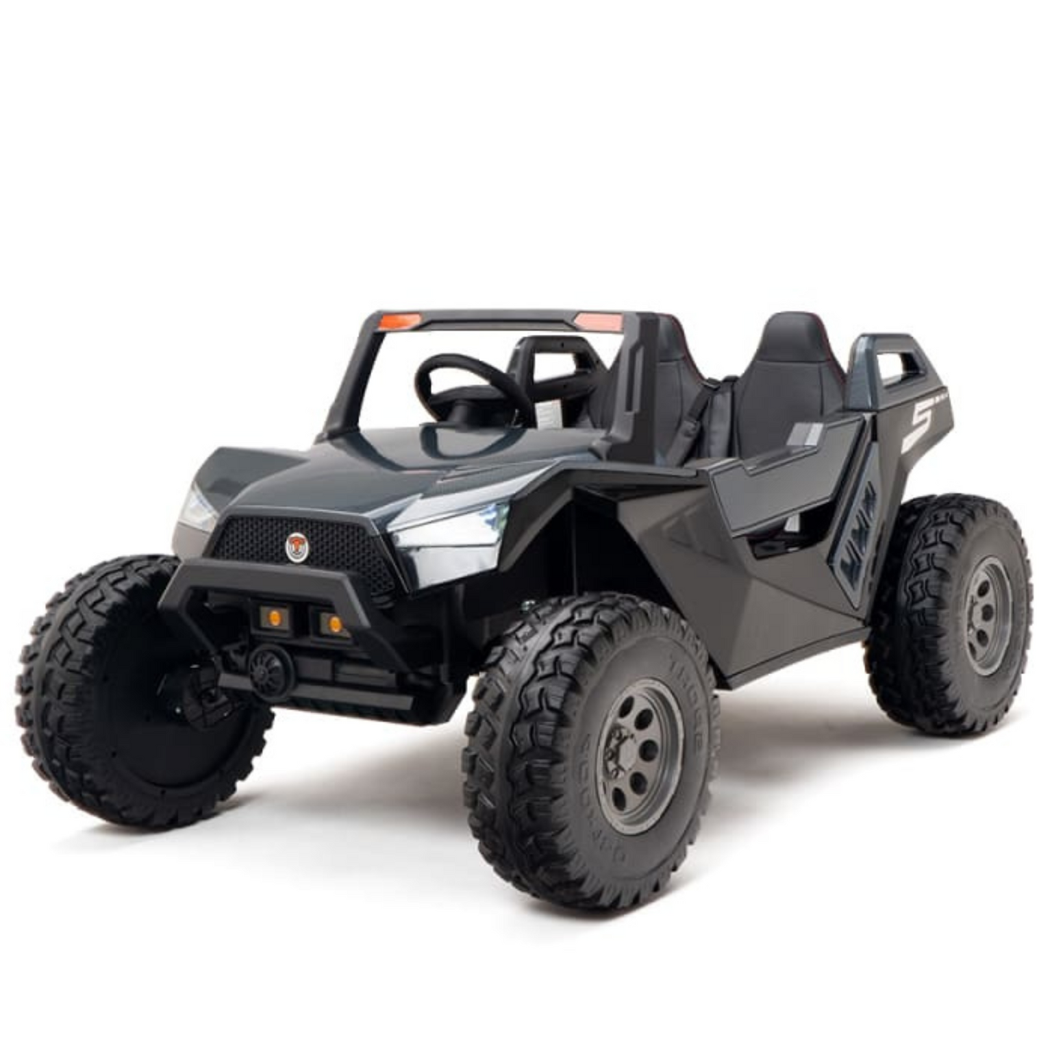 Black 24V/4X4 Dune Buggy Ride On UTV, Rubber Wheels and RC | KidsVIPOnline