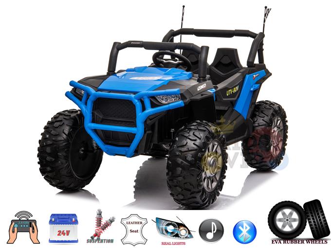 Blue 2 Seats UTV Adventure Complete Edition 24V Kids Ride On UTV with ...