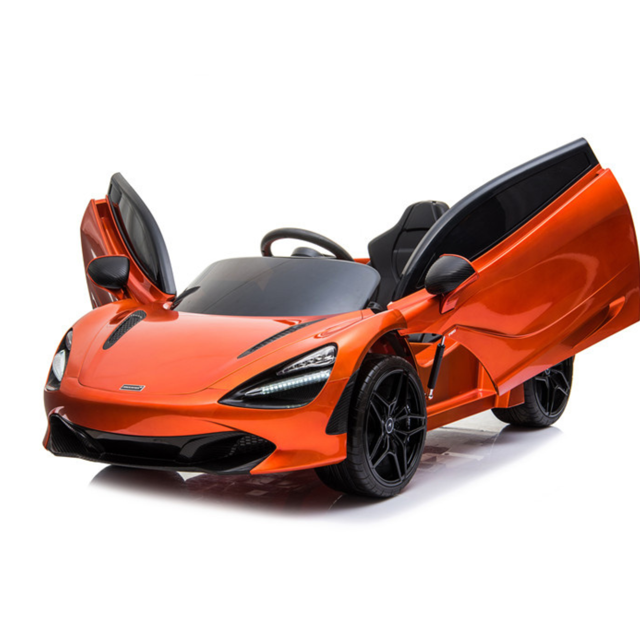 Orange 12V McLaren 720S Kids Licensed 1 Seater Ride On Car with Rubber ...