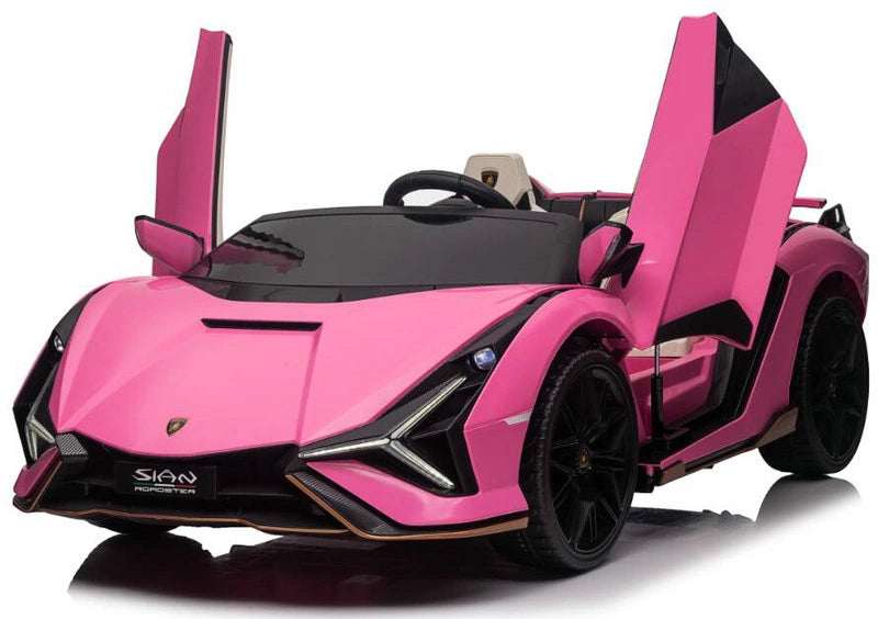 Pink 24V Official LX Lamborghini Sian 2-Seater Ride On Car with Music ...
